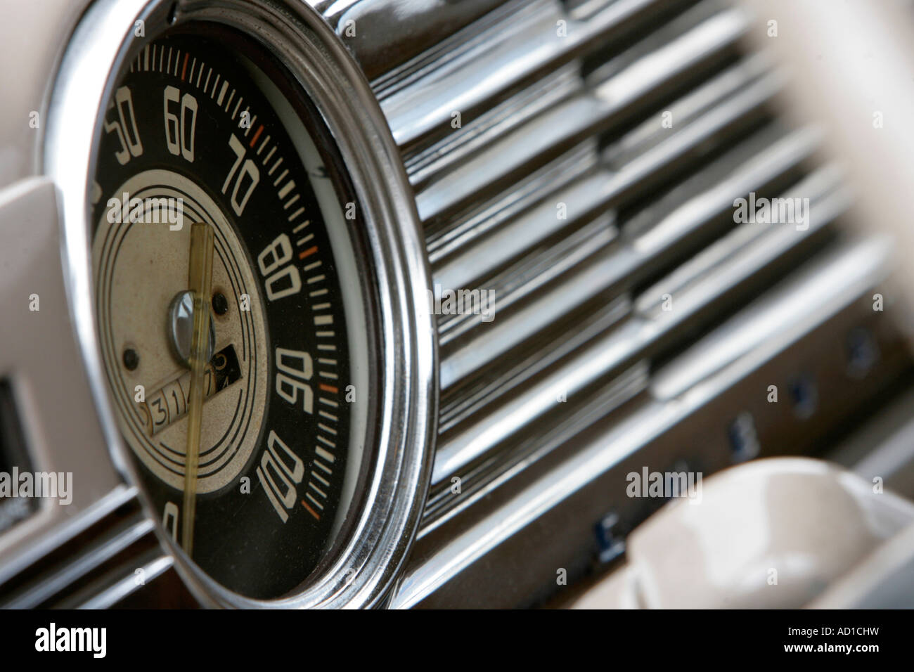 Chevrolet Fleetmaster odometer close up Stock Photo - Alamy