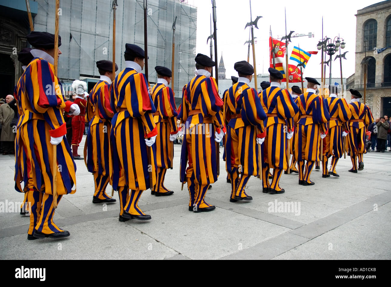 swiss guard in milan in front of duomo - italy Stock Photo - Alamy