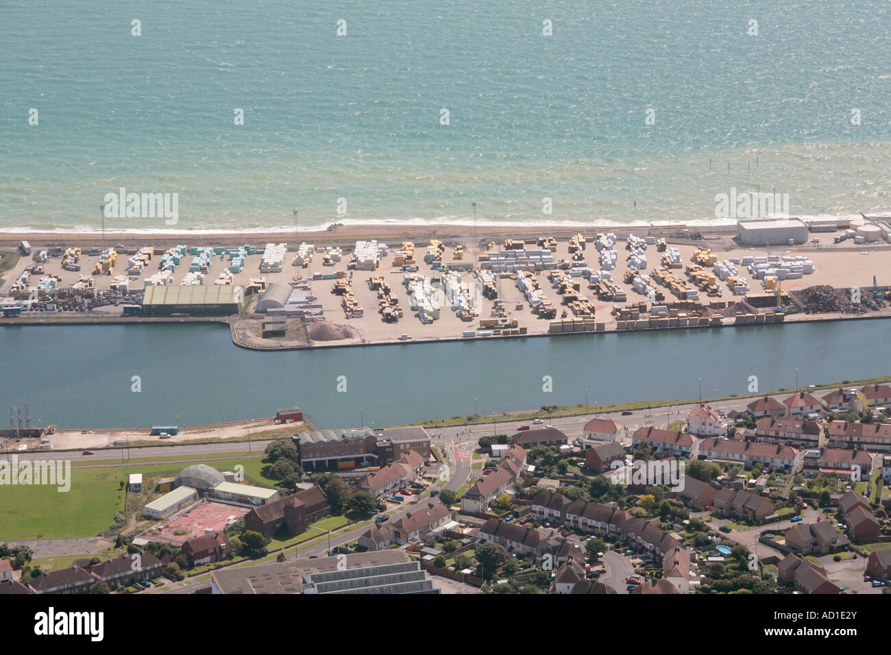 Aerial view of Shoreham Harbour, Shoreham, West Sussex, UK Stock Photo ...