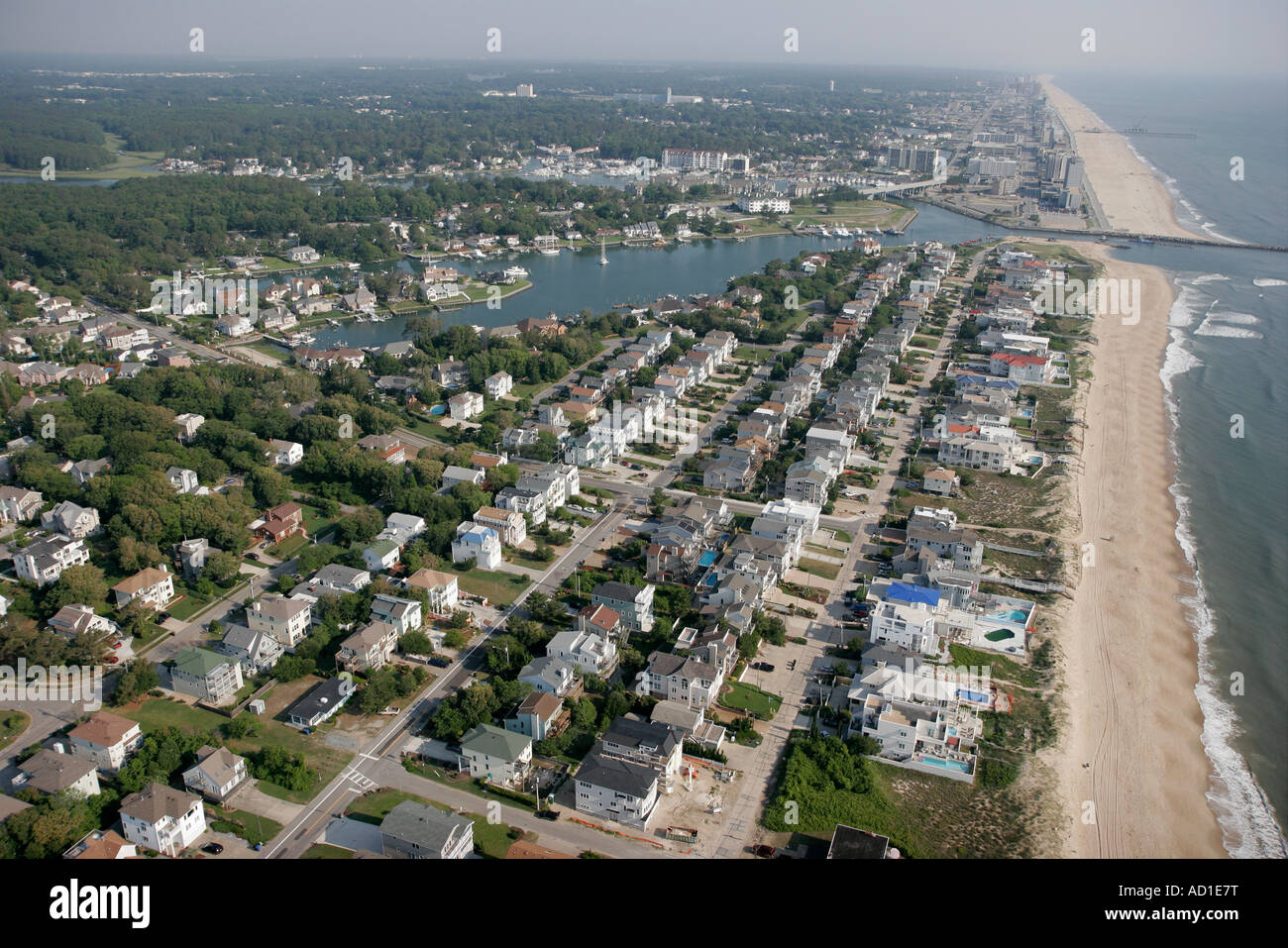 Virginia virginia beach aerial overhead above view hi-res stock ...
