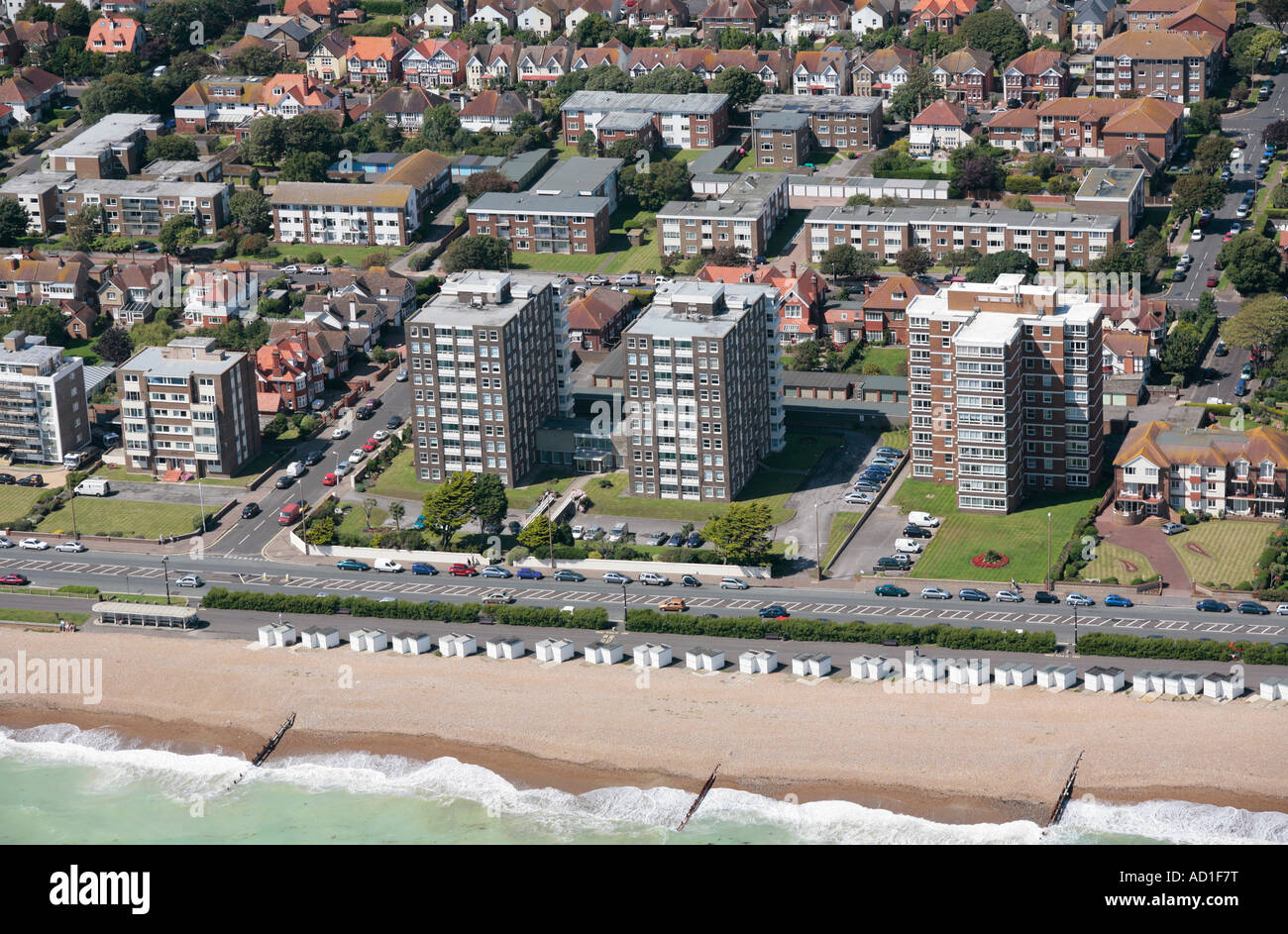 Aerial view of the seafront at Worthing, West Sussex, UK Stock Photo ...