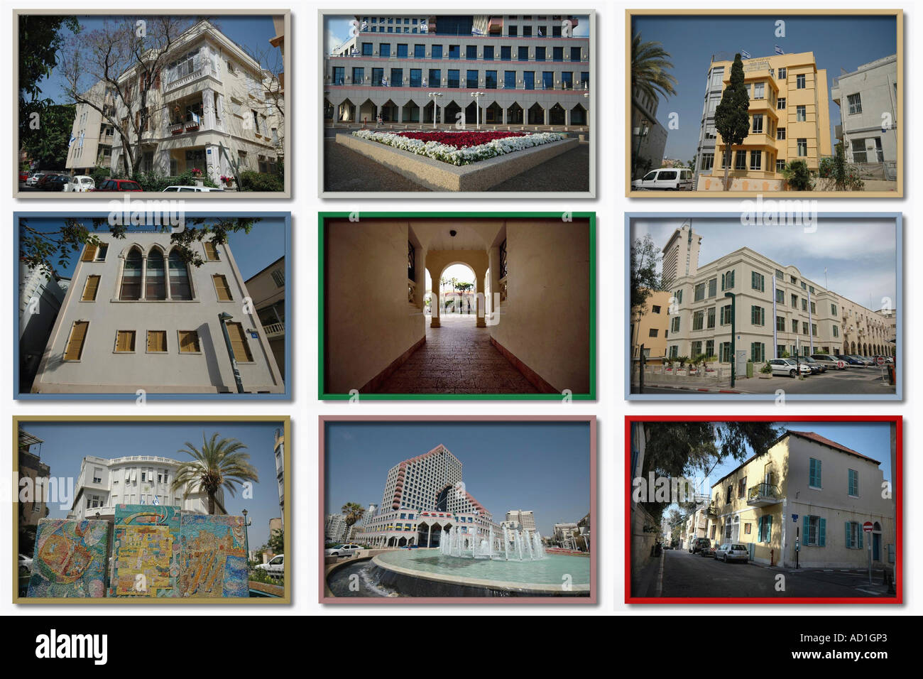 9 image collage of architecture in Tel Aviv Israel 2006 Stock Photo - Alamy
