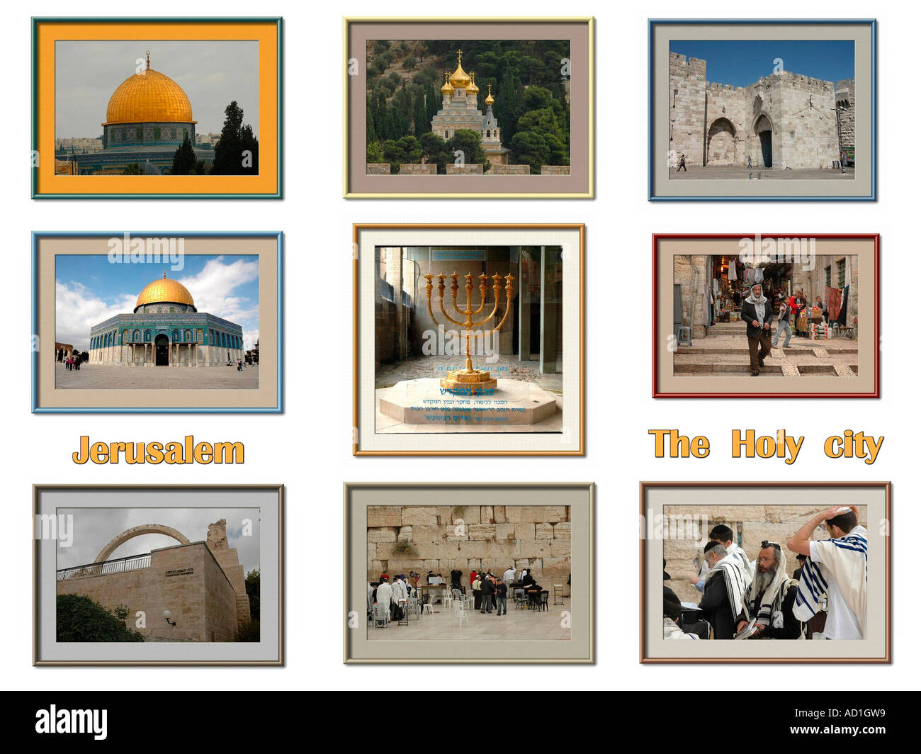 9 Image Collage of Jerusalem Israel Stock Photo - Alamy