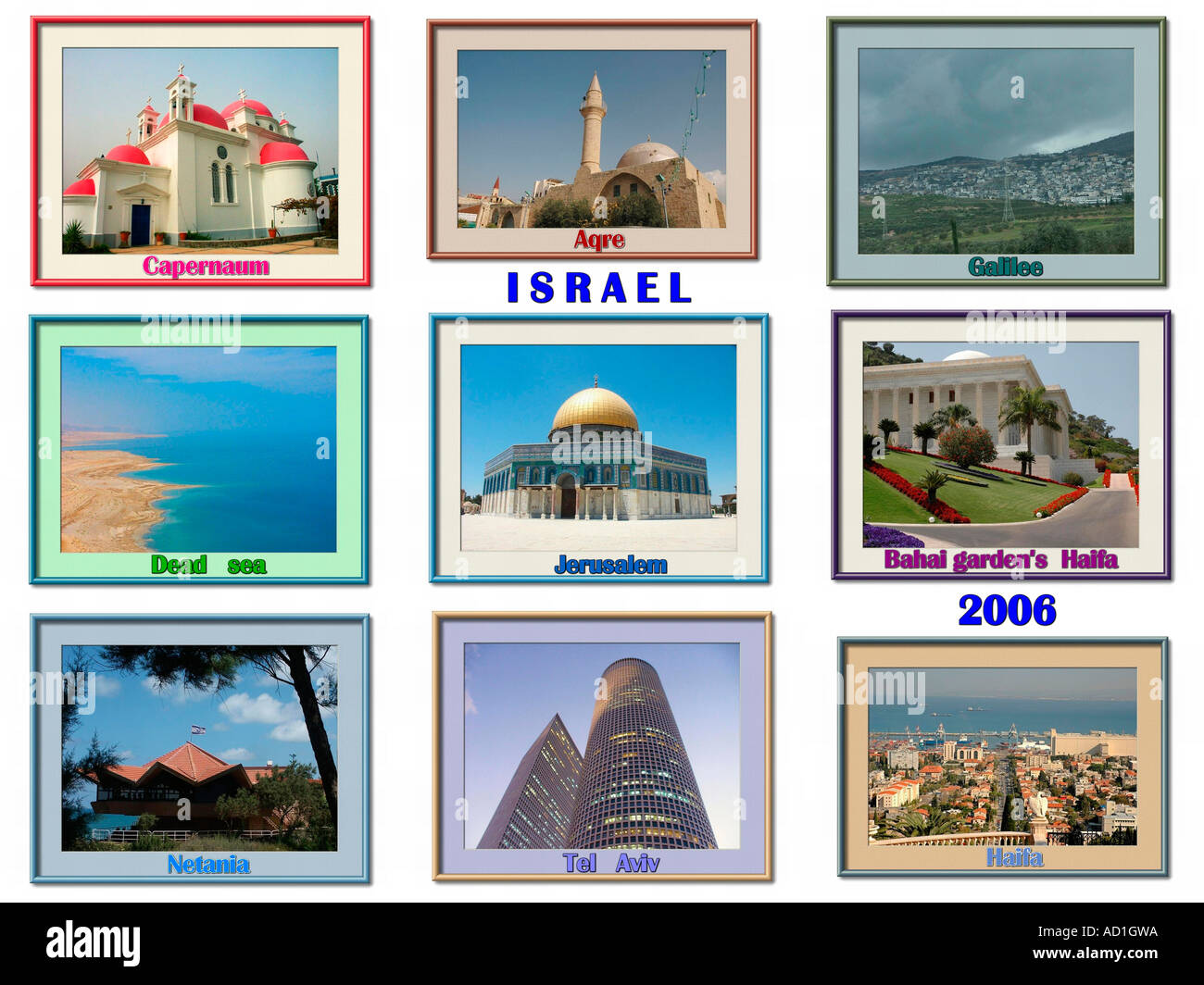 9 image collage of Israel Stock Photo - Alamy