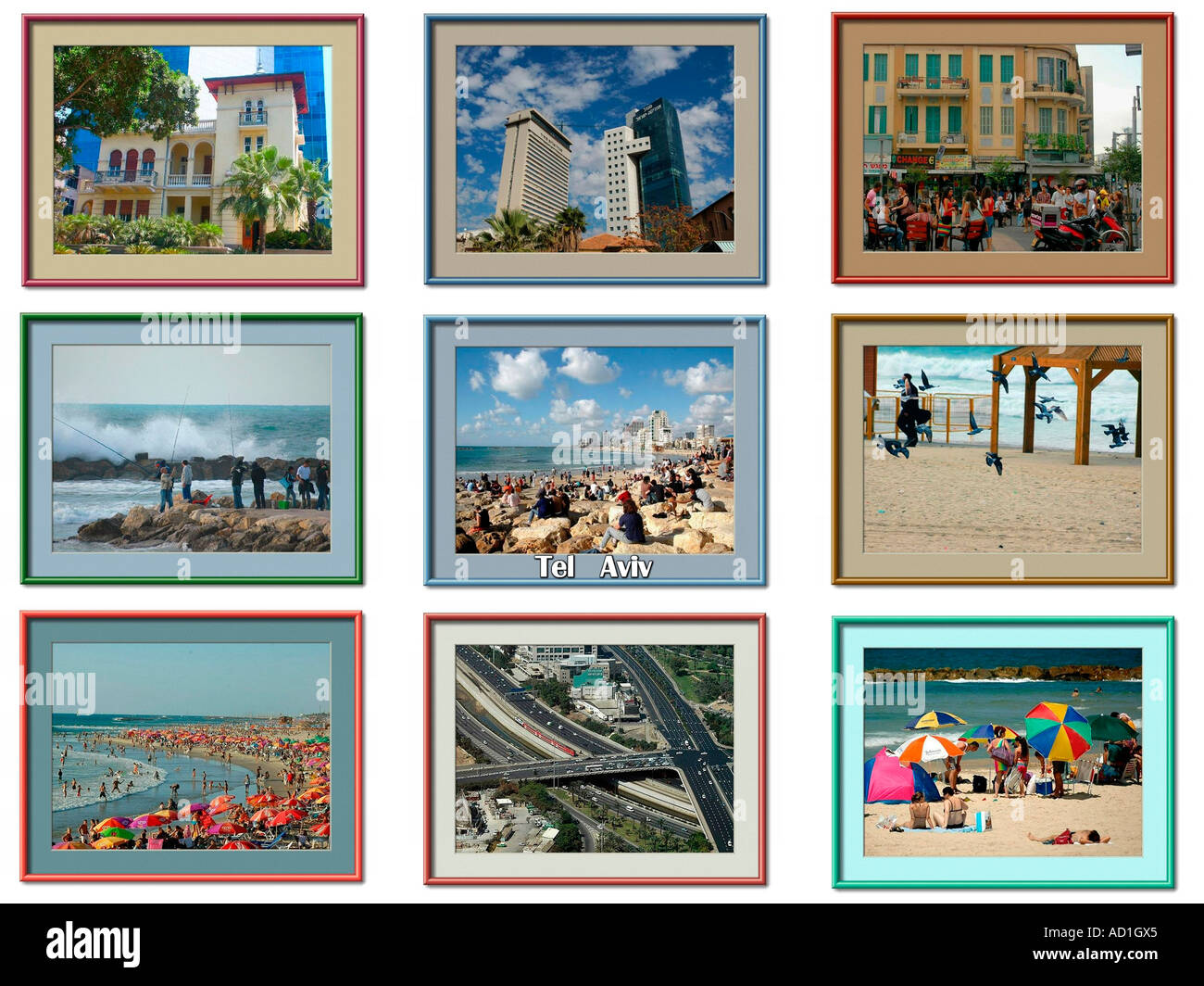 9 image Collage of Tel Aviv Israel Stock Photo - Alamy