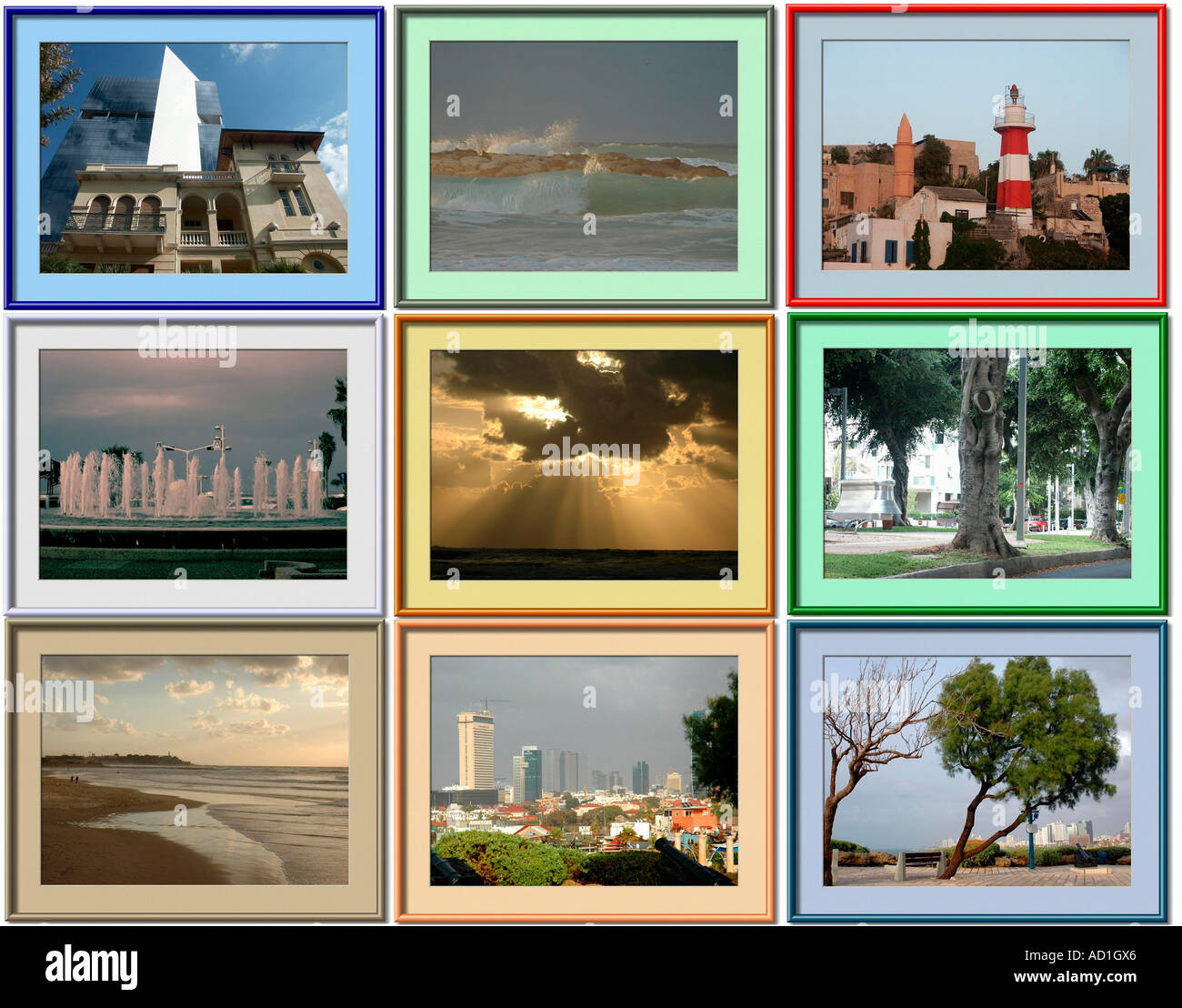 9 image Collage of Tel Aviv Israel Stock Photo - Alamy