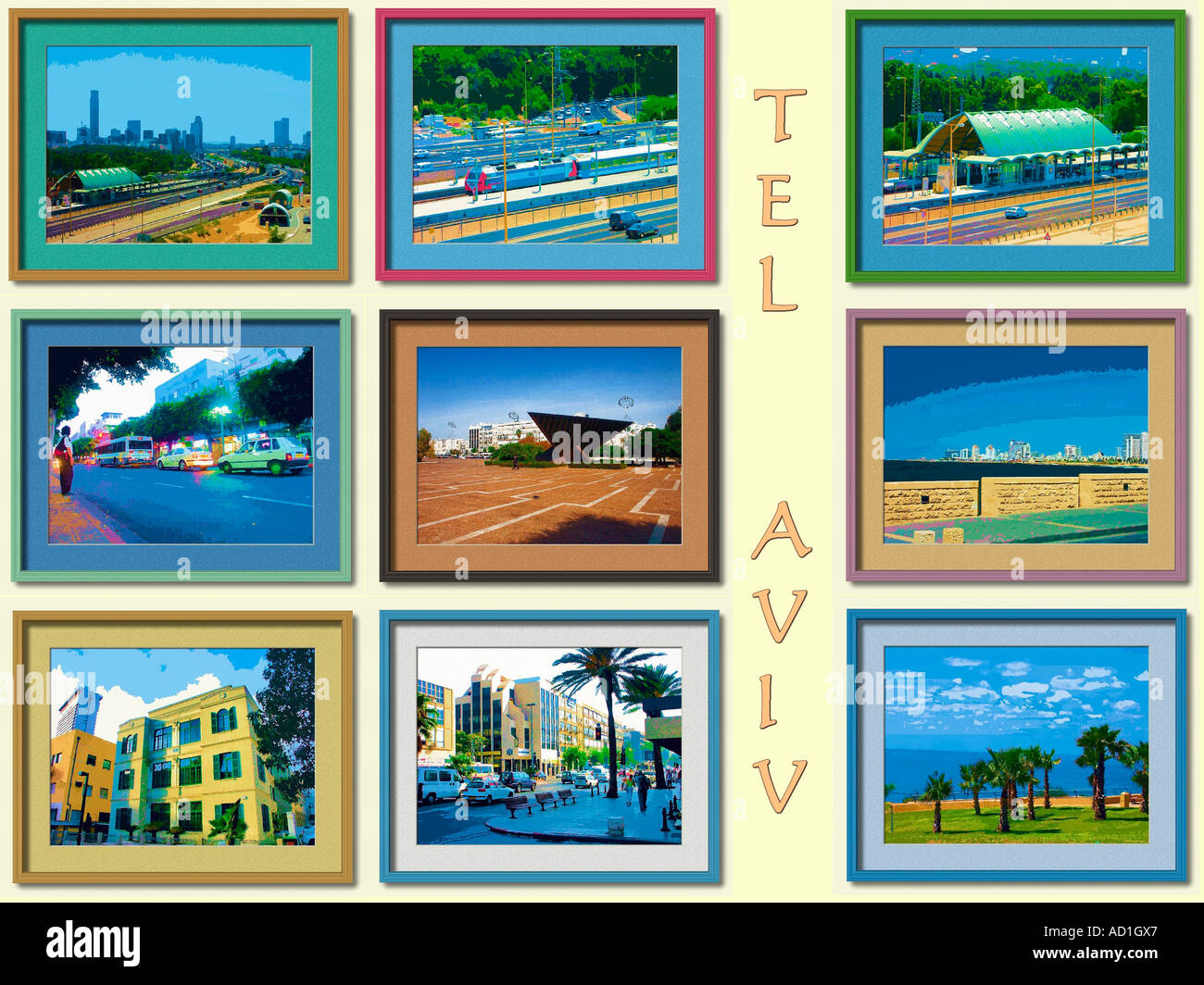9 image Collage of Tel Aviv Israel Stock Photo - Alamy