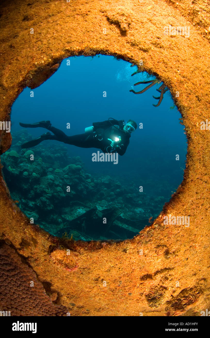 diver in shipwreck in Bermuda, underwater, scuba, diving, sea, ocean ...