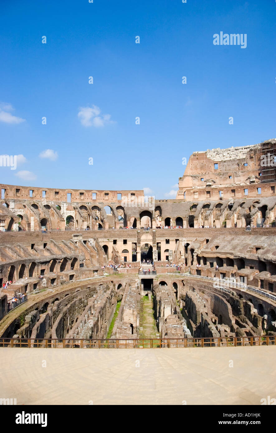Interior view of the Coliseum or Colosseum Rome Italy Stock Photo - Alamy