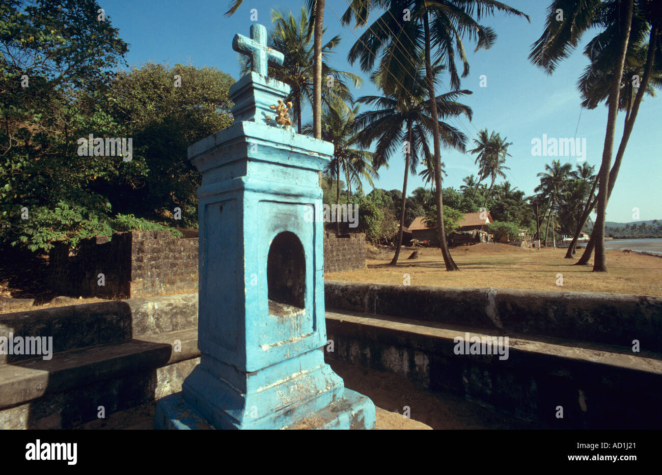 Christian shrine Baga river Goa India Stock Photo - Alamy