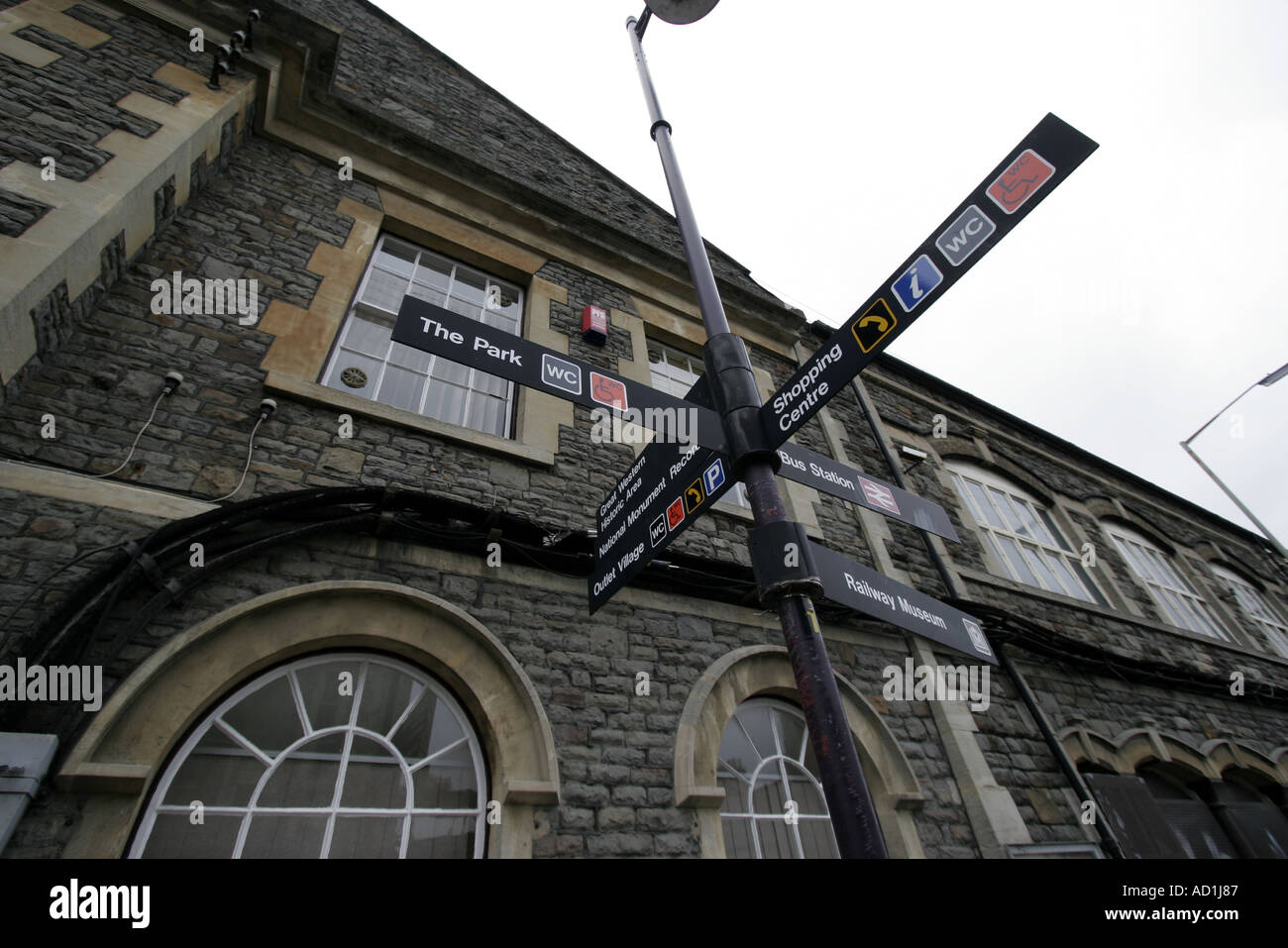 Signs in Swindon's historic railway village Stock Photo - Alamy