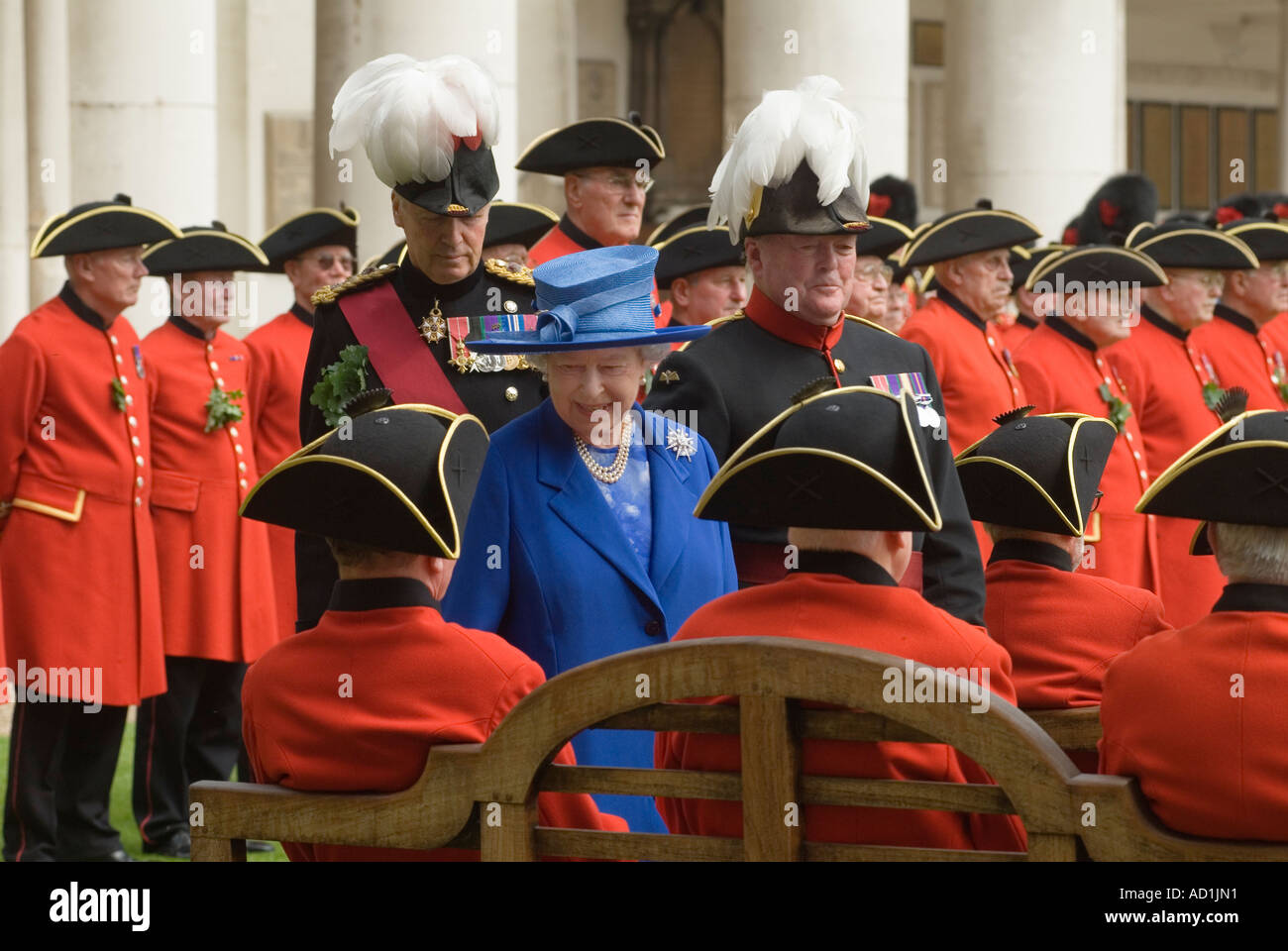 Queen 2006. Queen Elizabeth II inspects Chelsea Pensioners at the ...