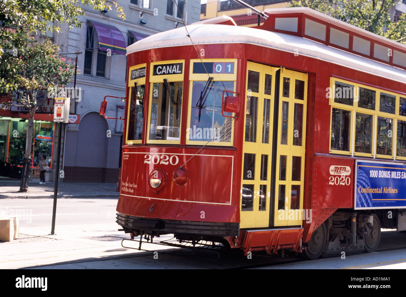 A New Orleans streetcar on the Canal Street route Stock Photo - Alamy