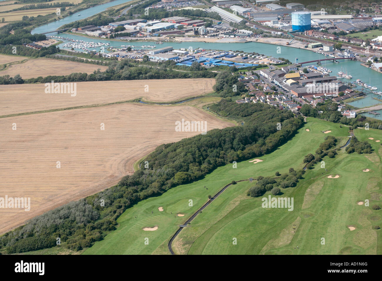 Aerial view of River Arun at Littlehampton, West Sussex, UK Stock Photo ... Aerial view of River Arun at Littlehampton, West Sussex, UK Stock Photo ...
