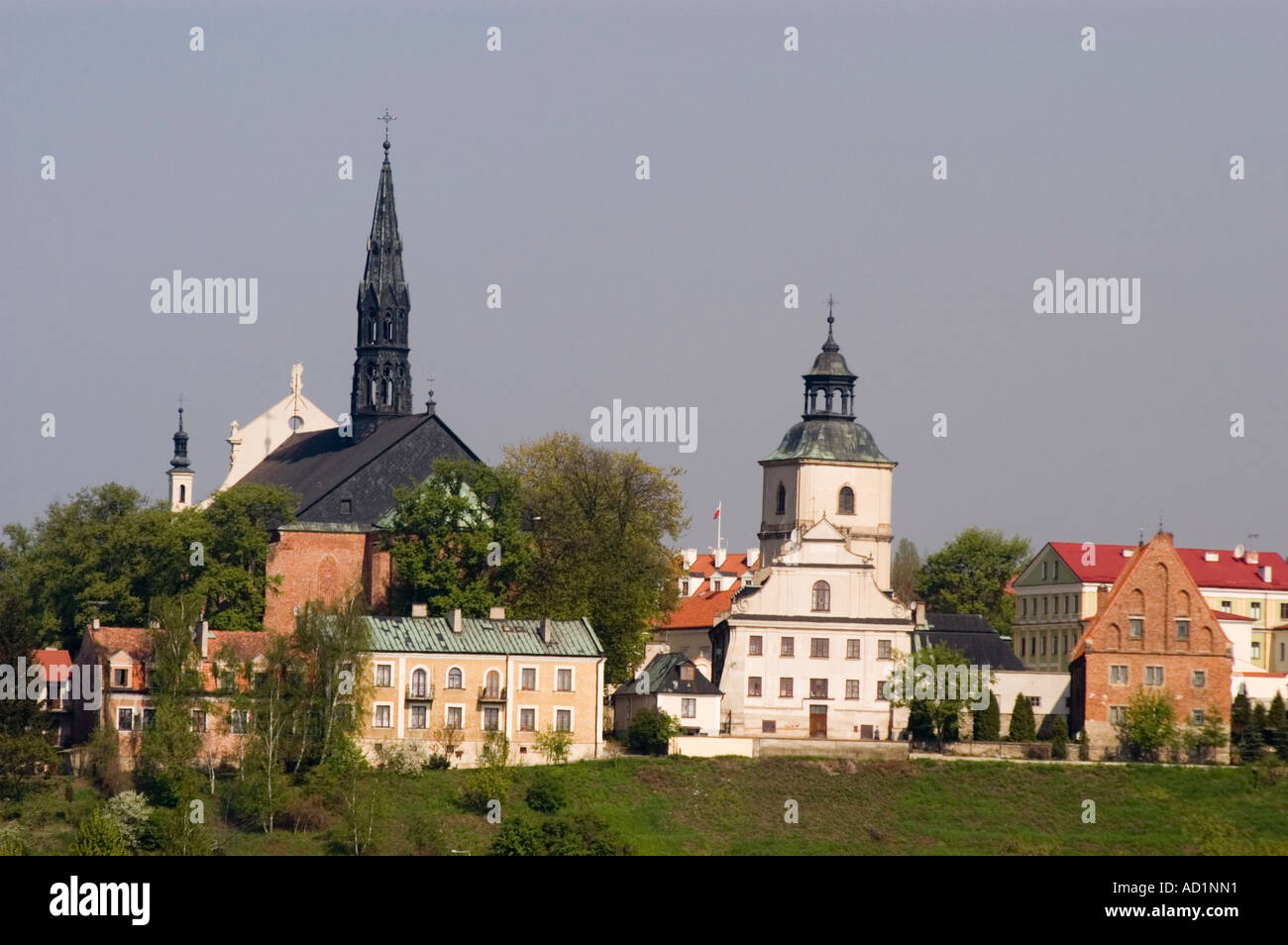 Sandomierz panorama with Cathedral and Dlugosz house Stock Photo - Alamy
