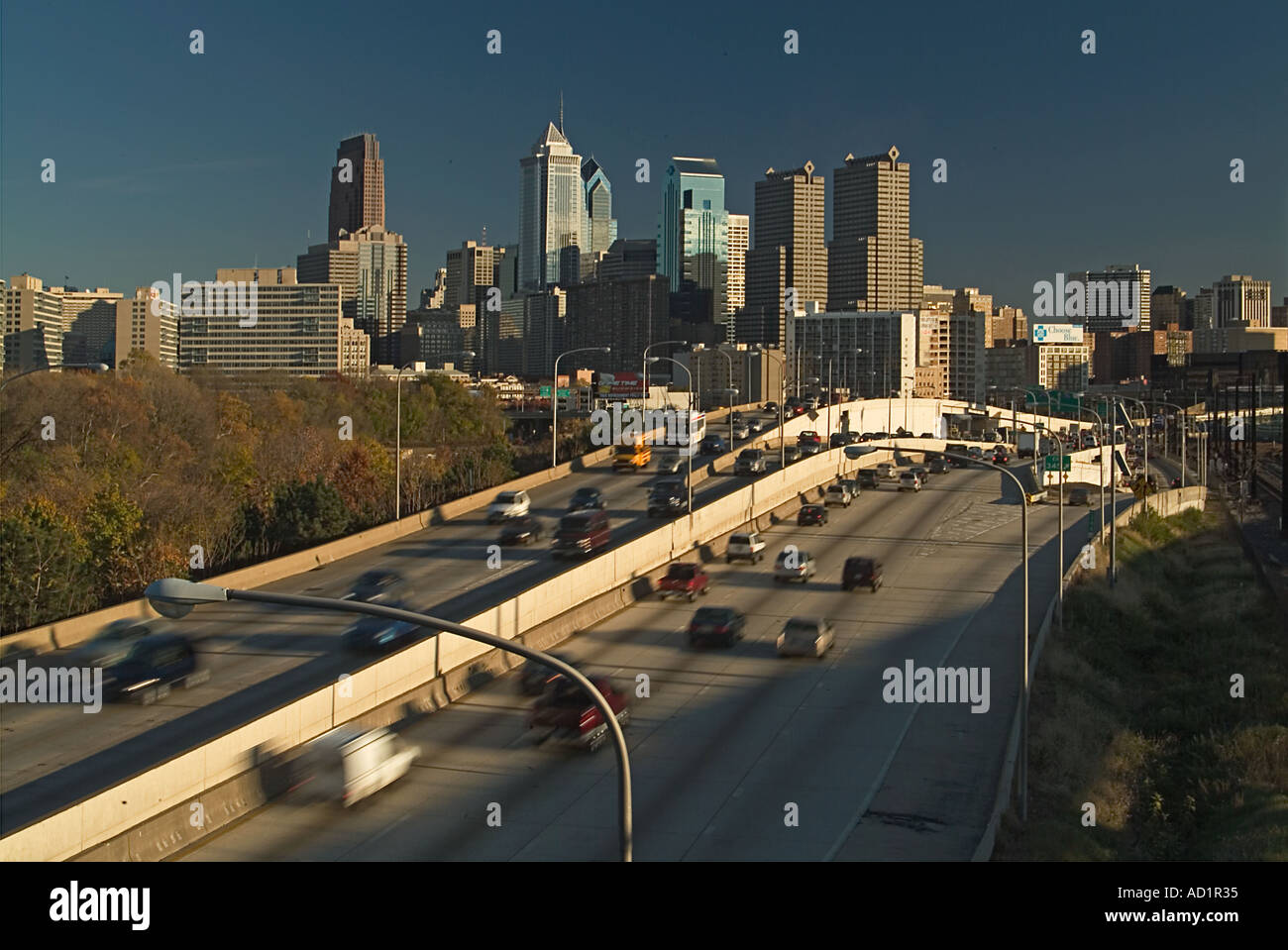 USA Philadelphia skyline reflections View of Skyline from Schuykill ...