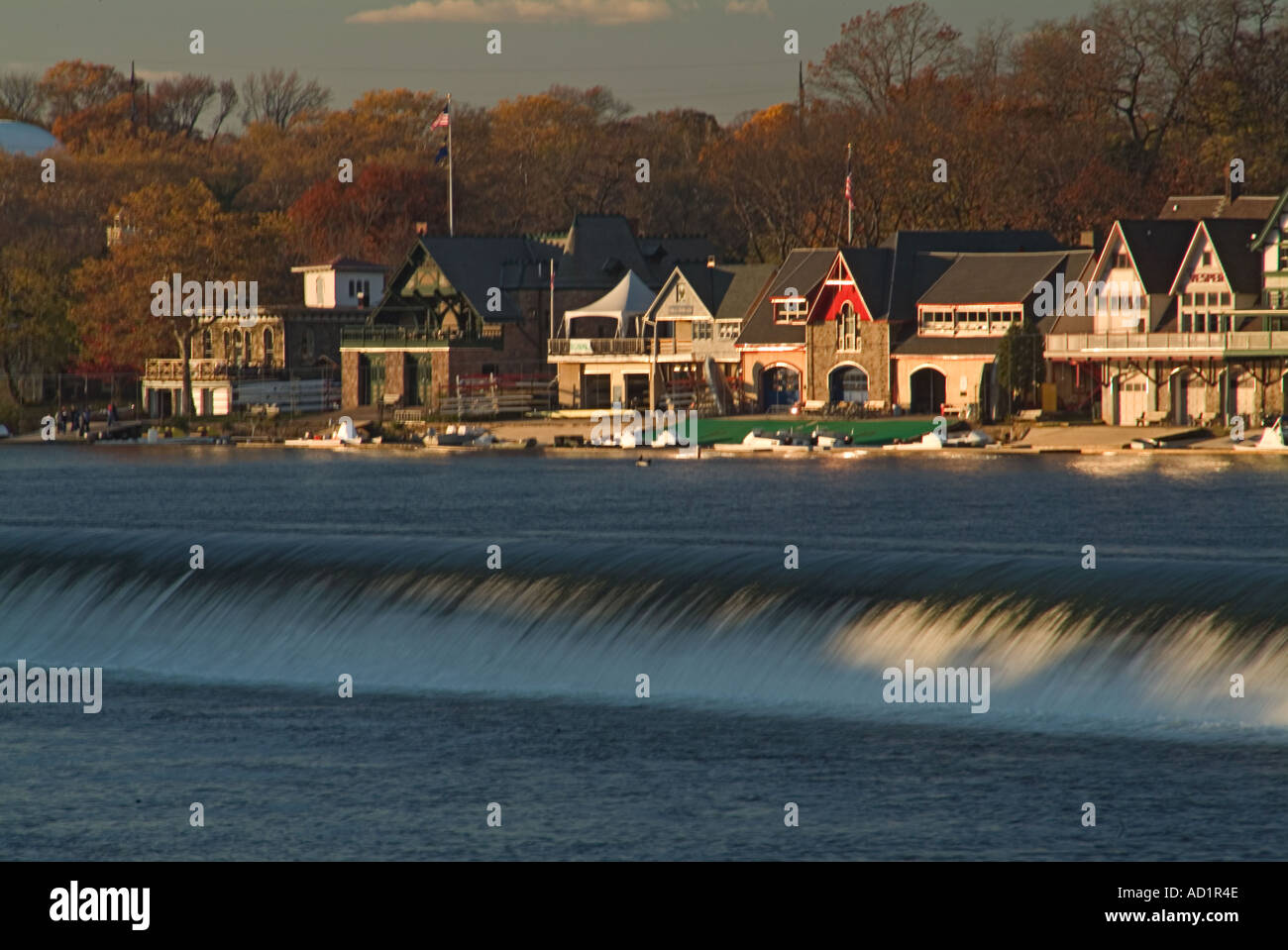 Boat House Row Philadelphia PA Fall waterfall United States Stock Photo ...