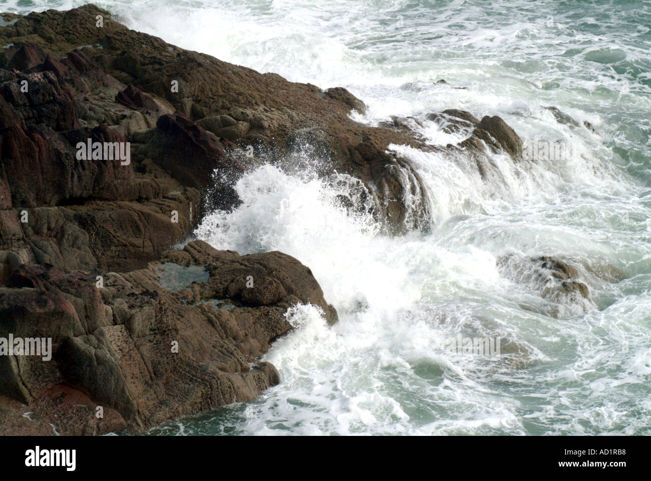Cliff top view over the Bristol Channel Manobier Wales Stock Photo - Alamy