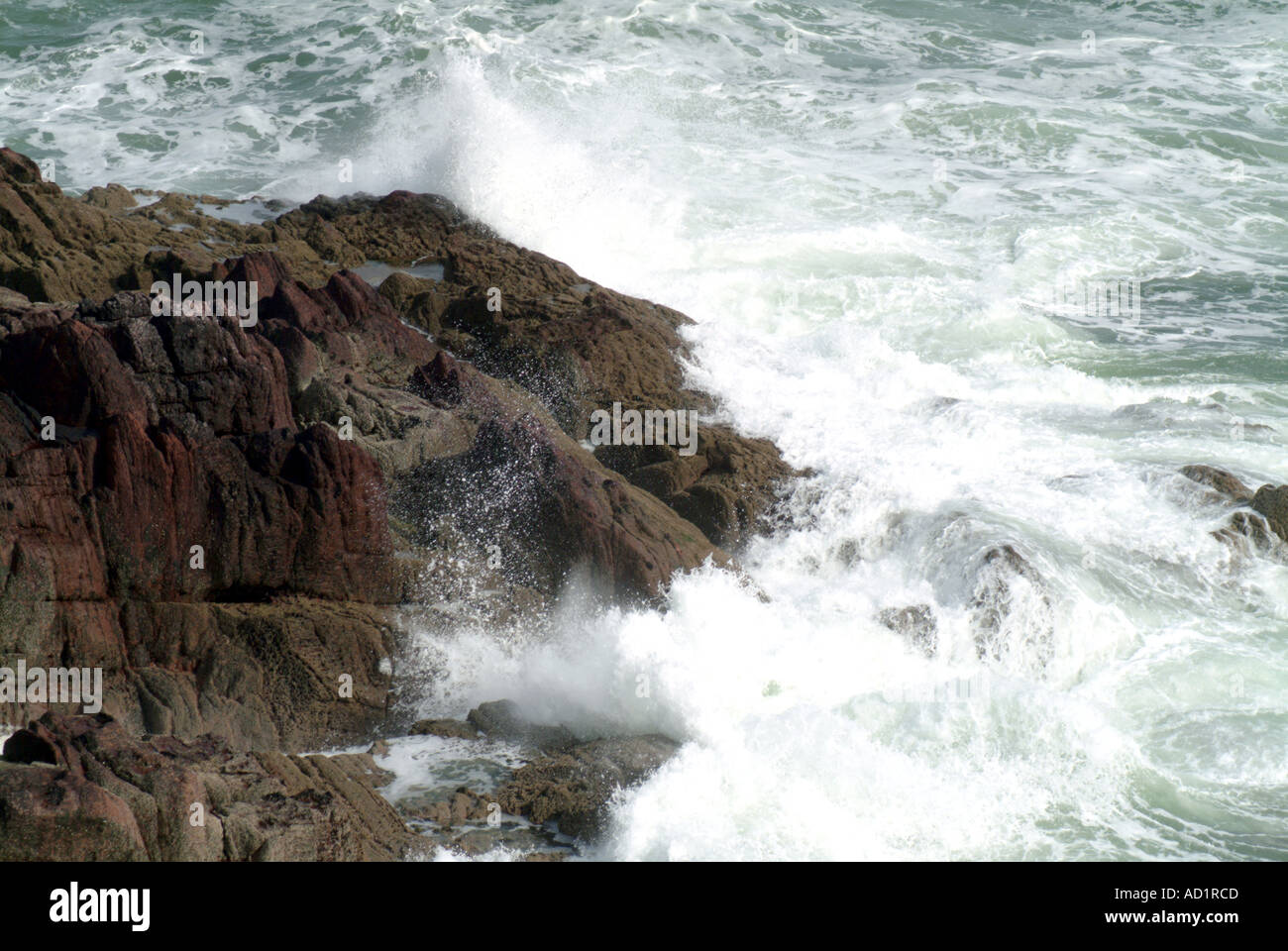 Cliff top view over the Bristol Channel Manobier Wales Stock Photo - Alamy