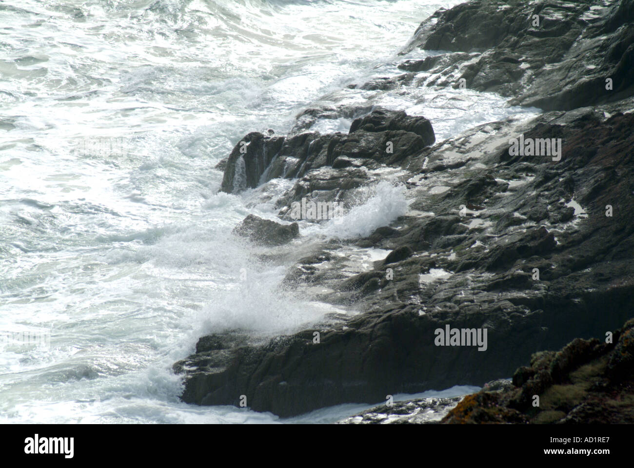 Cliff top view over the Bristol Channel Manobier Wales Stock Photo - Alamy