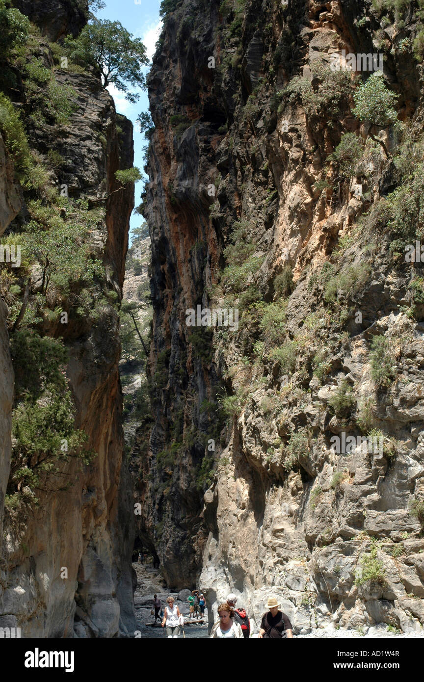 Narrow pass between huge mountain walls called Iron Gates in Samaria ...