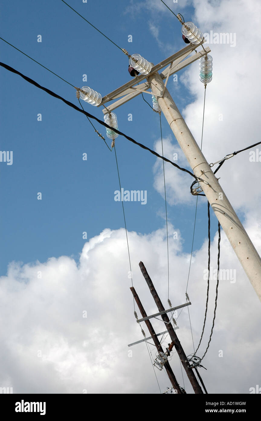 Electricity pole in Kissamos town, greek isle of Crete Stock Photo - Alamy