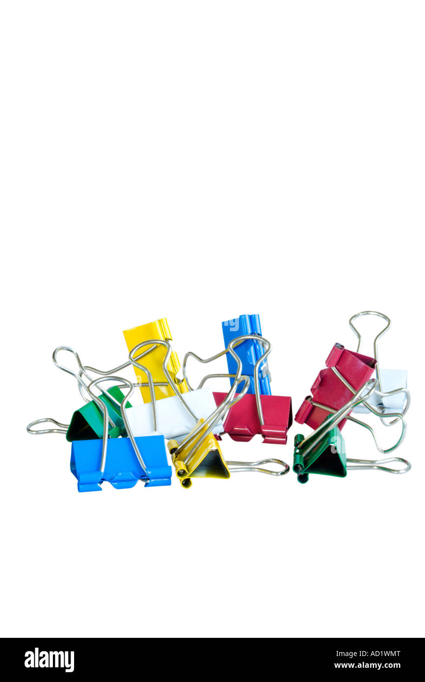 Multicolor bulldog paper document clips Stock Photo - Alamy