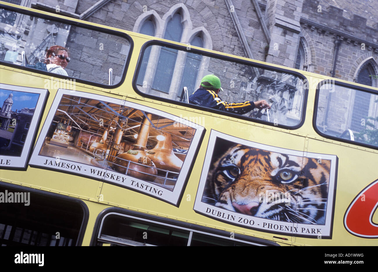 Sightseeing bus in front of St Patrick s Cathedral in Dublin Ireland ...