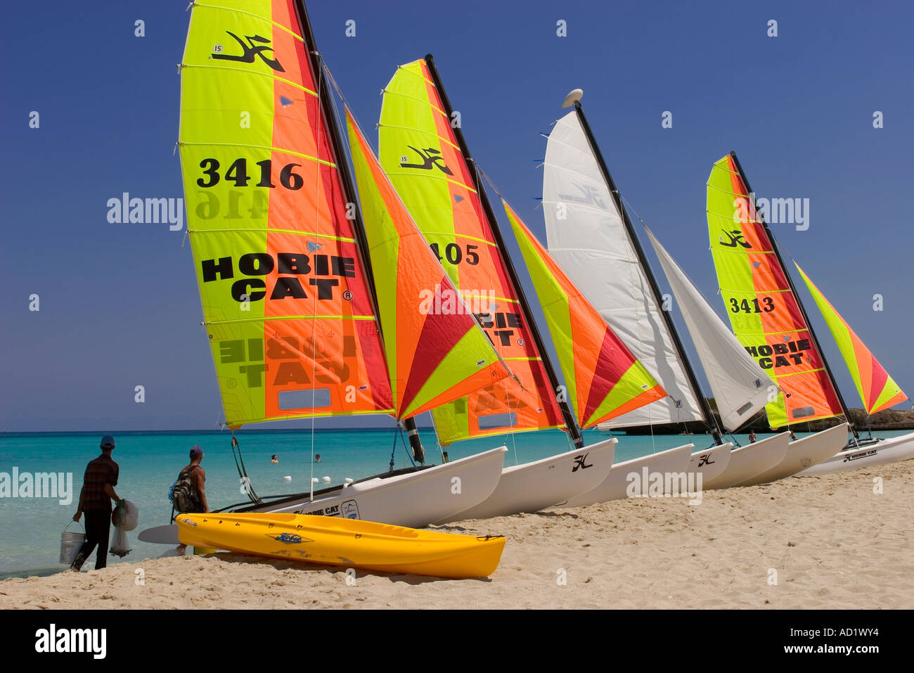 Hobie Cat sail boats, Veradero Beach, Cuba Stock Photo - Alamy