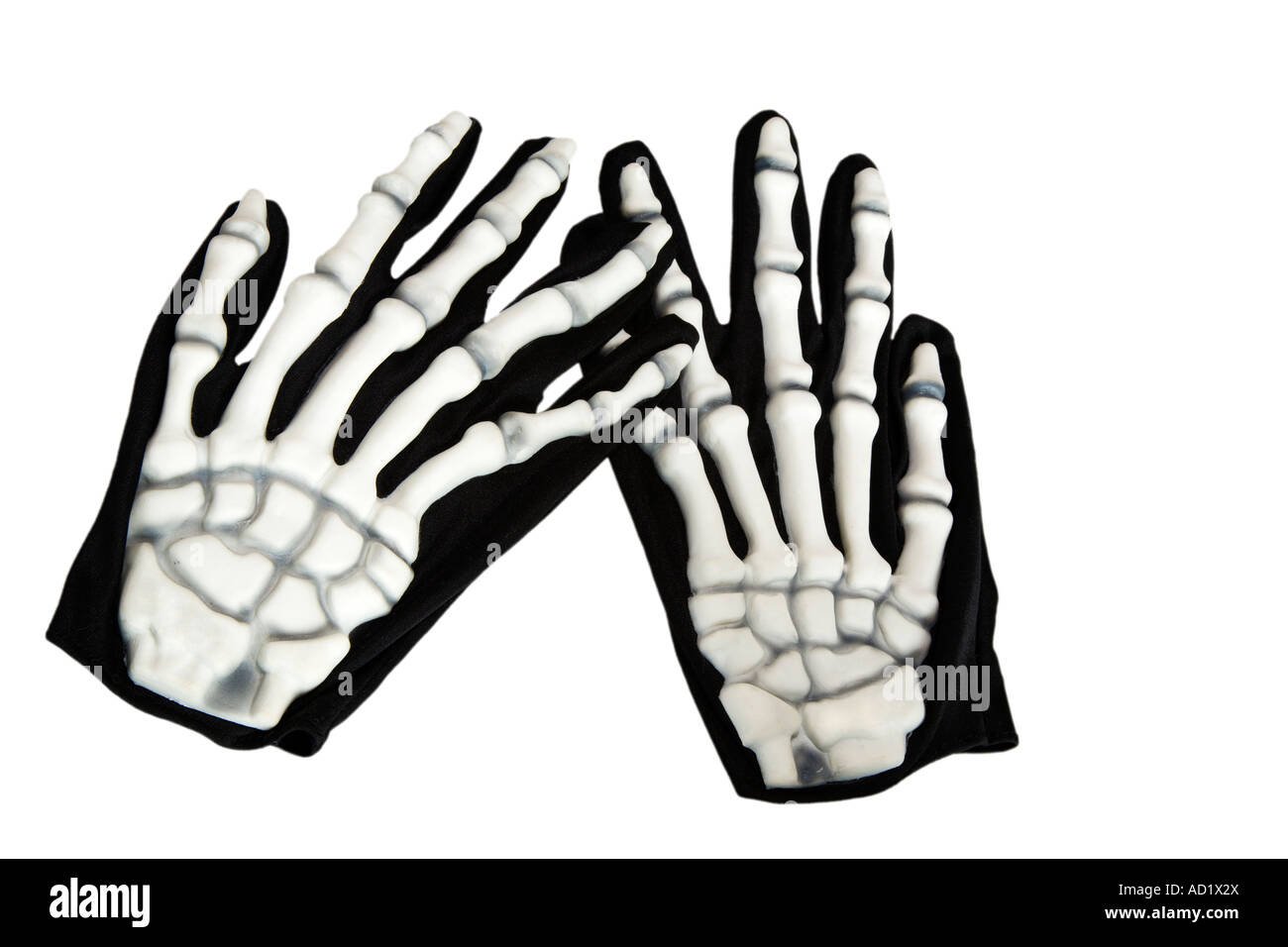 Scary skeleton gloved hand halloween Stock Photo - Alamy