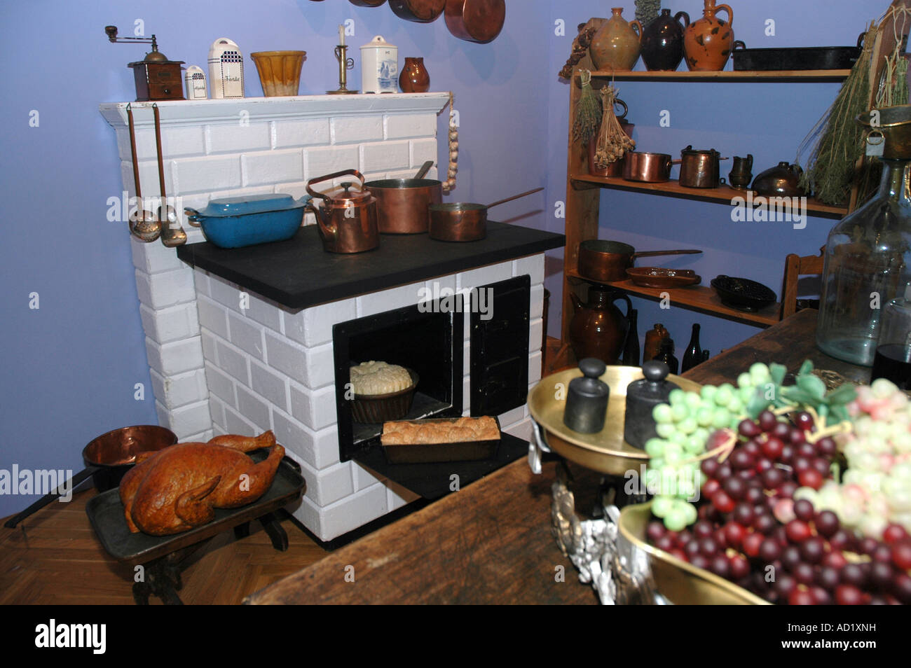 Interior of traditional rustic polish kitchen from the beggining of XX ...