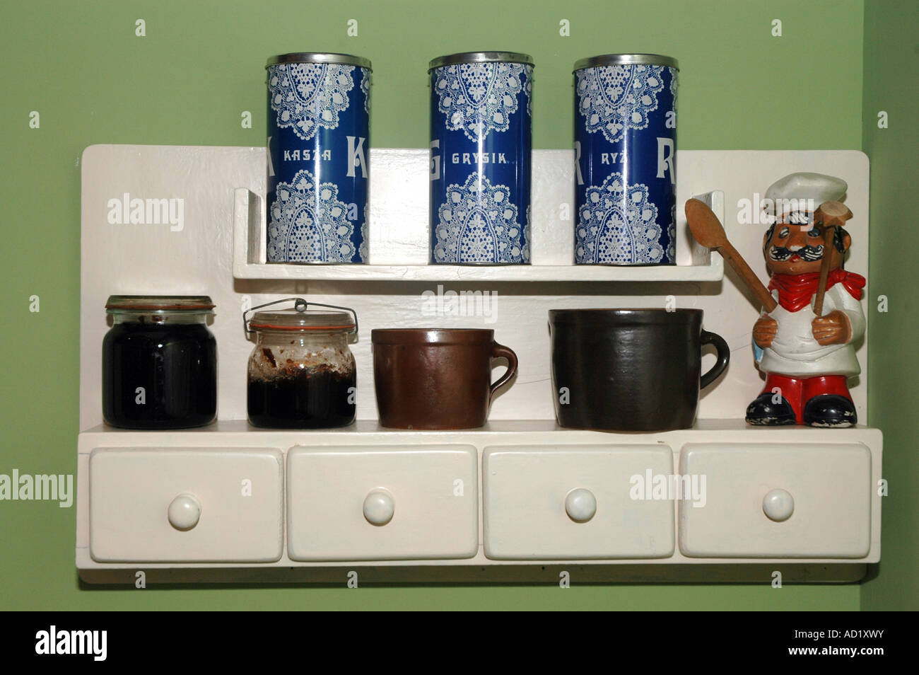 Old type of kitchen shell Stock Photo - Alamy