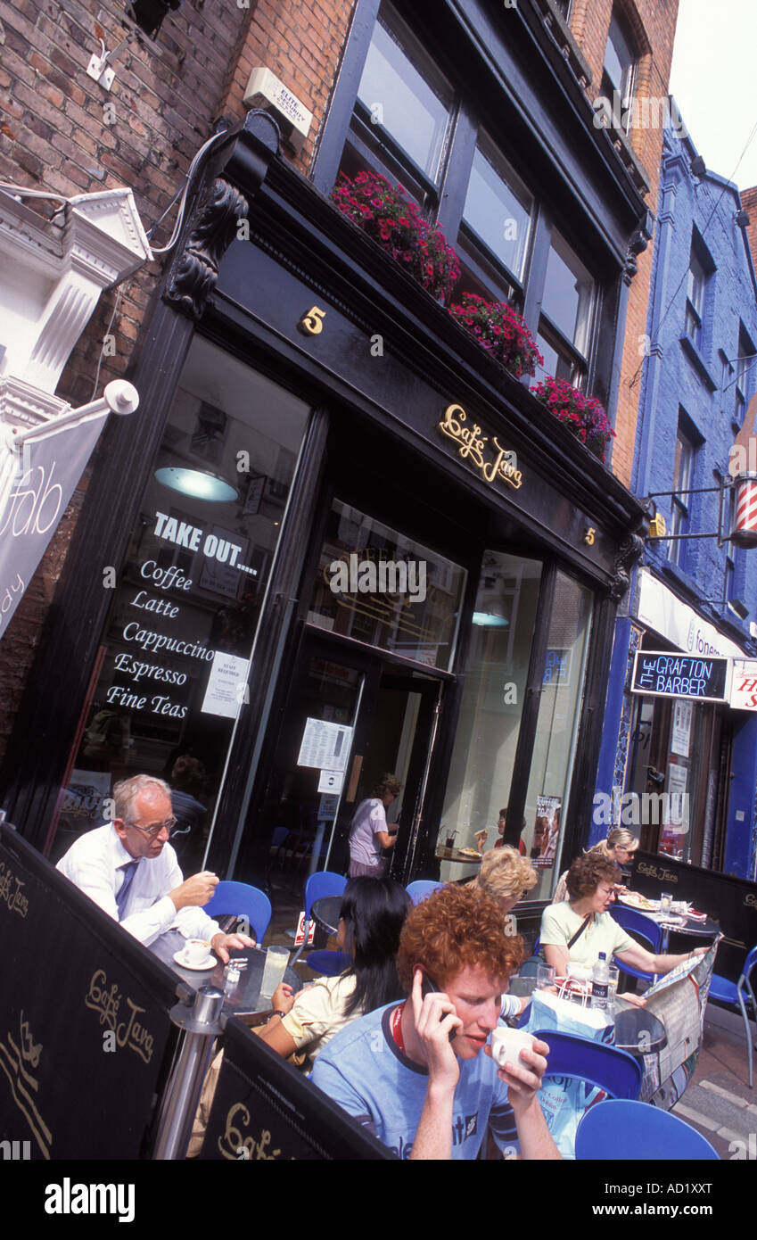 People sitting at the terrace of Java Cafe in Dublin Ireland Stock ...