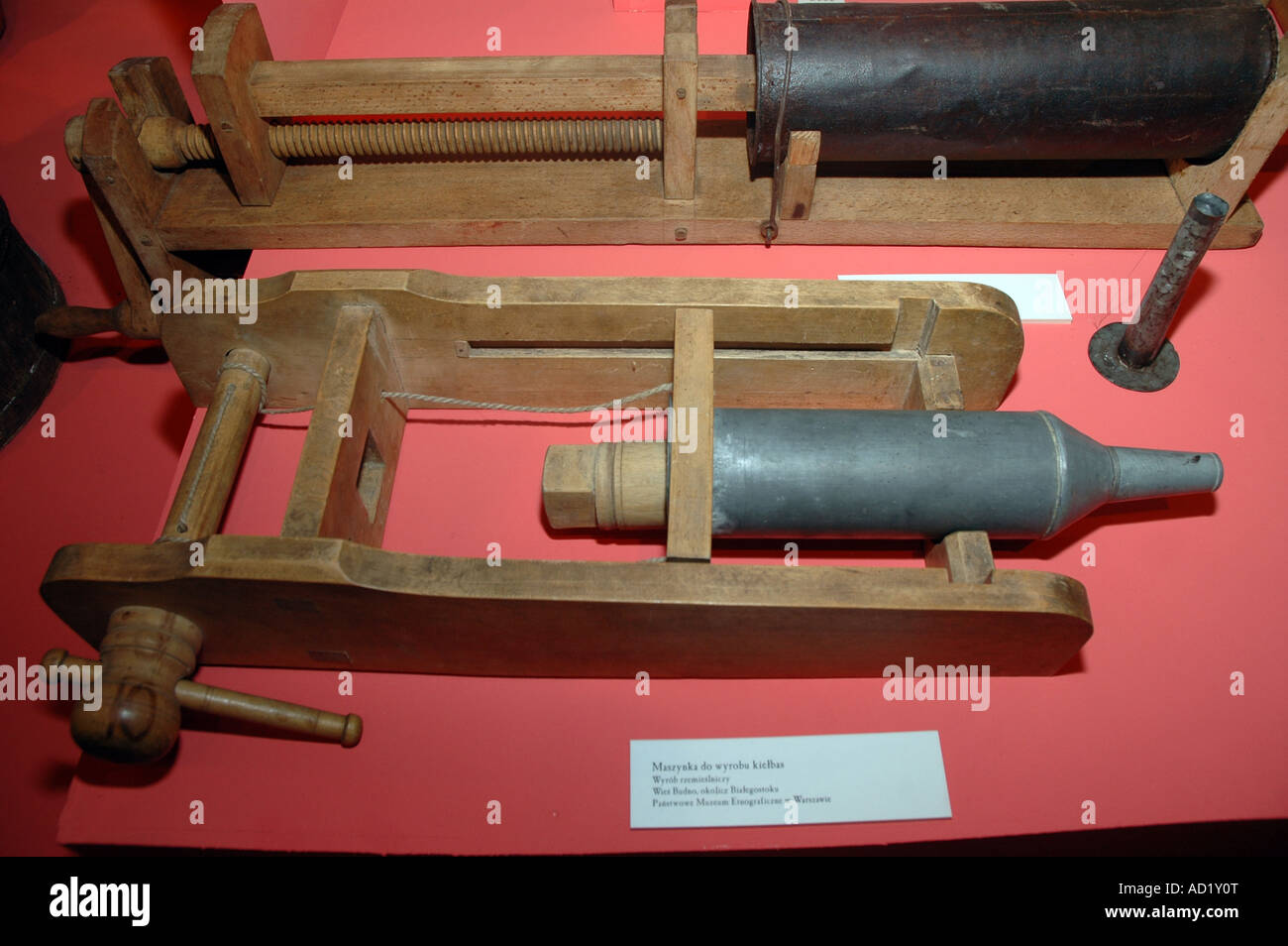 Old type of polish machine for making sausages Stock Photo - Alamy
