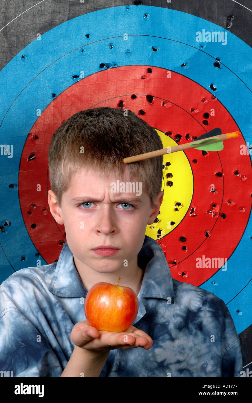BOY WITH ARROW IN HEAD- HUMOR - meant to reflect frustration, bad aims ...