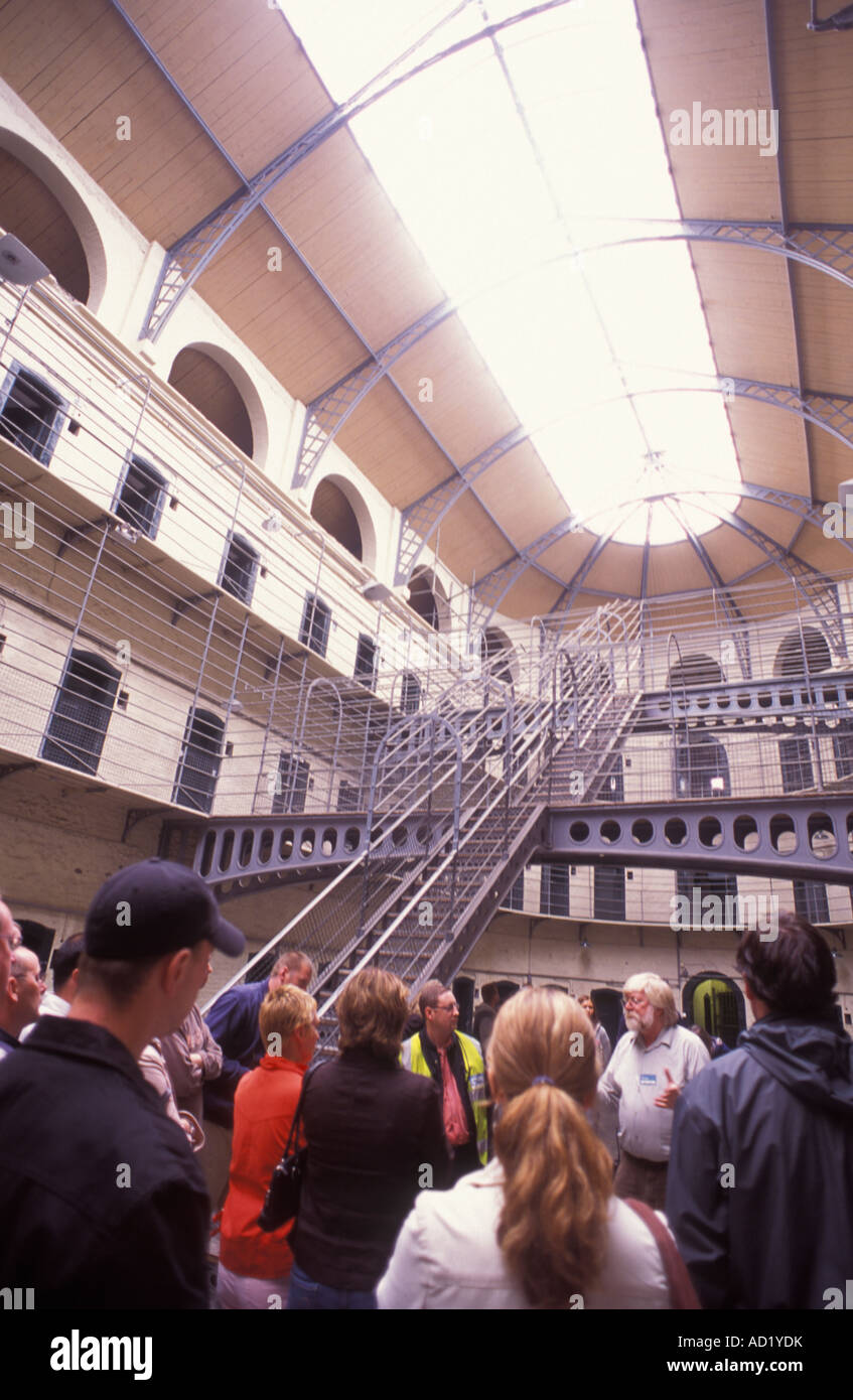 Guided tour at the prison yard of Kilmainham Gaol monument memorial in ...