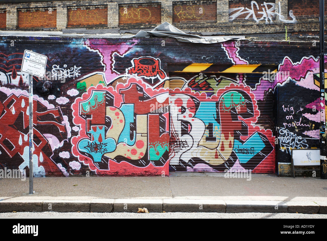 London graffiti. Sclater Street, Shoreditch, Tower Hamlets, London, E1 ...