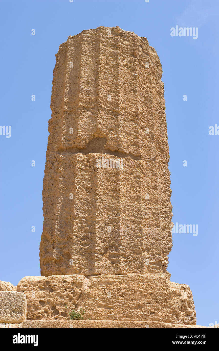 Column Detail Temple of Hera Valley of the Temples Agrigento Sicily ...