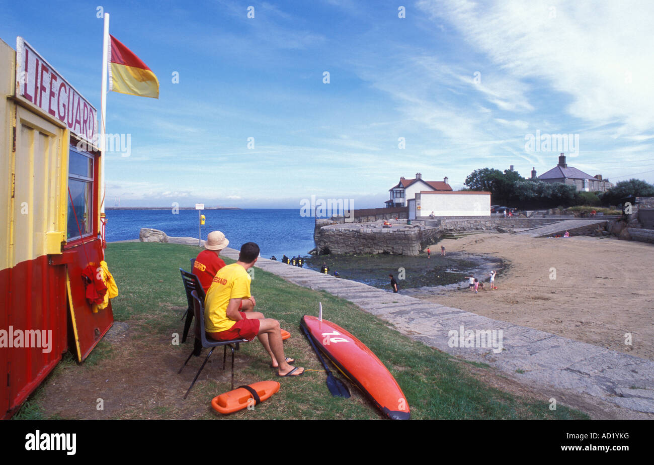 Lifeguards at the guided bathing place in Sandycove near Dublin Ireland ...