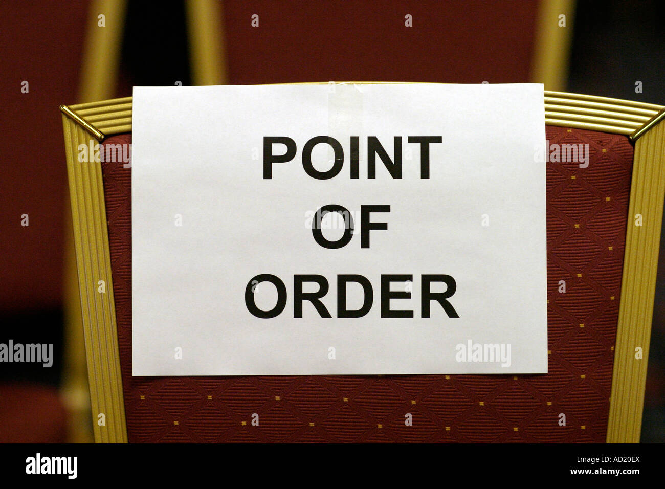 Point of Order Stock Photo - Alamy