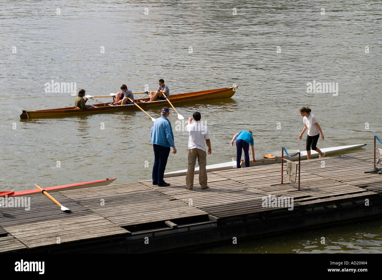 Margaret Island Budapest Hungary sport rowing on the Danube river Stock ...