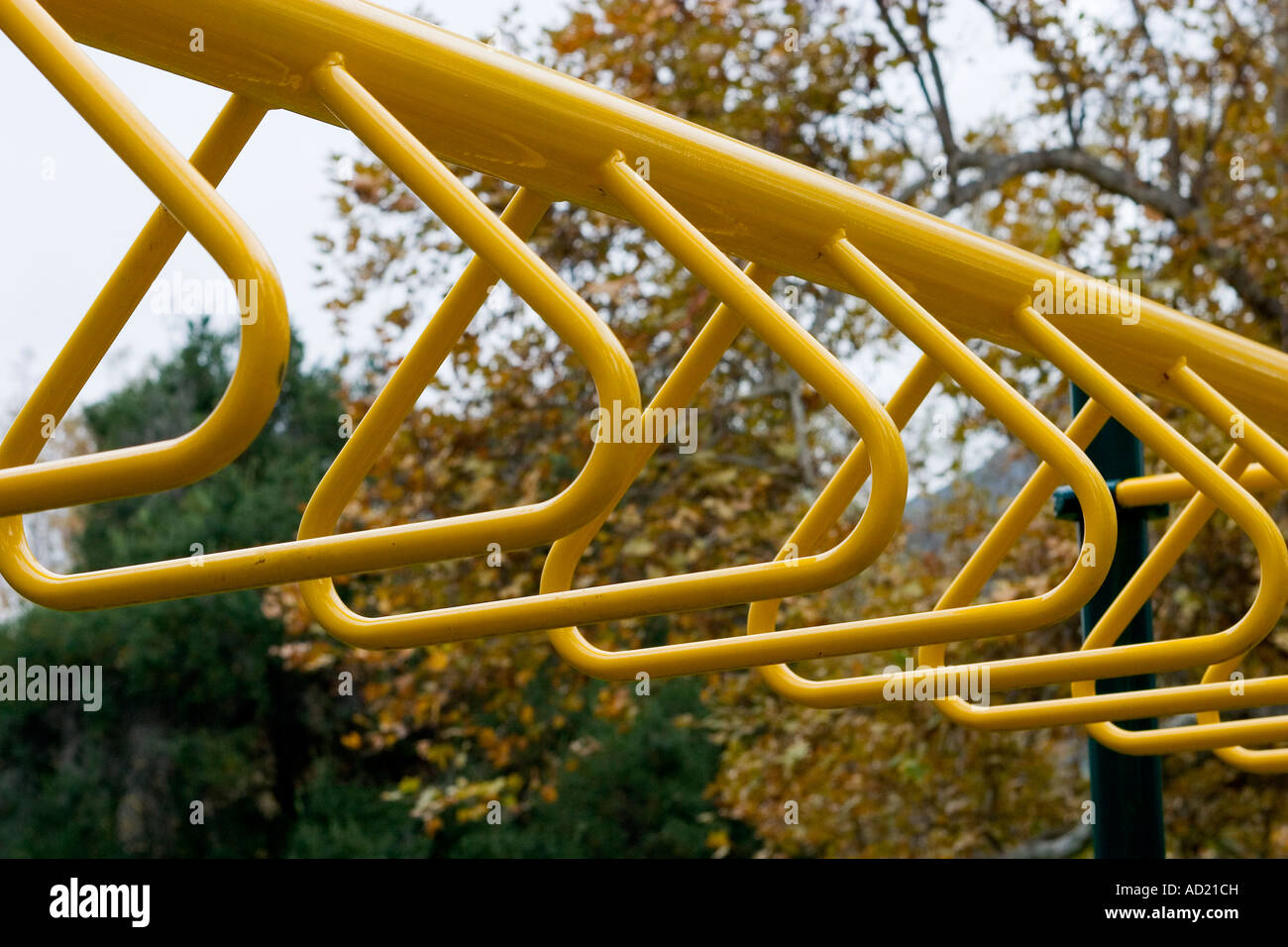 Yellow Exercise Bars Stock Photo - Alamy