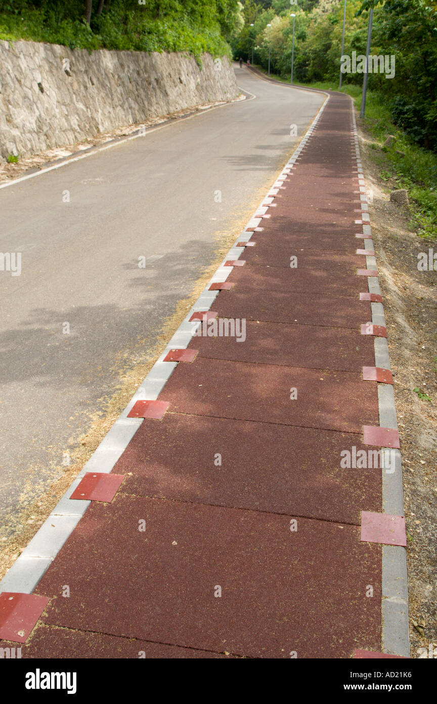 Budapest Hungary soft running or walking path surface in place of hard ...