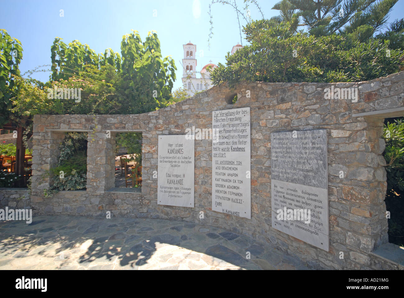 CRETE War memorial at Kandanos in Hania province Stock Photo - Alamy