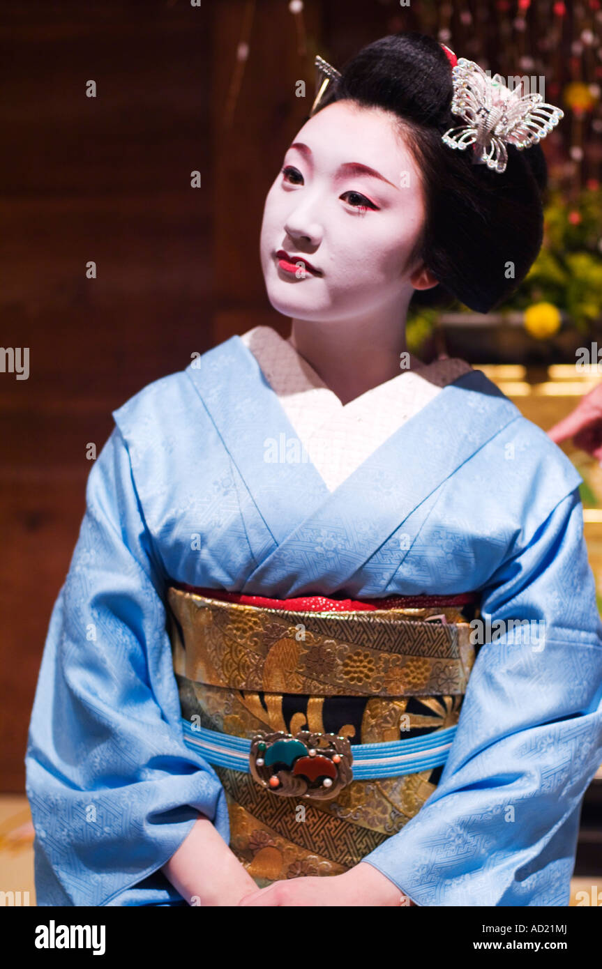 Japan Honshu Island Kyoto Maiko at traditional geisha entertainment at ...