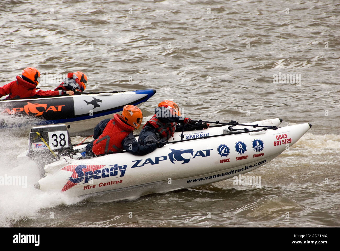 A horizontal action picture of Zap Cats racing on the River Clyde July ...