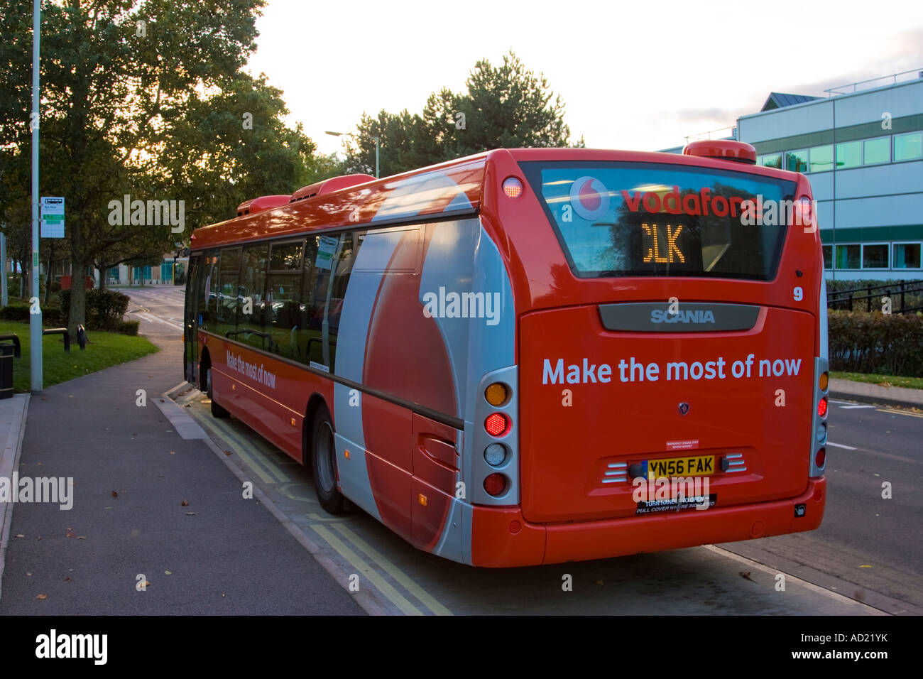 Vodafone Bus Number 9, Newbury Business Park, Newbury, Berks Stock ...