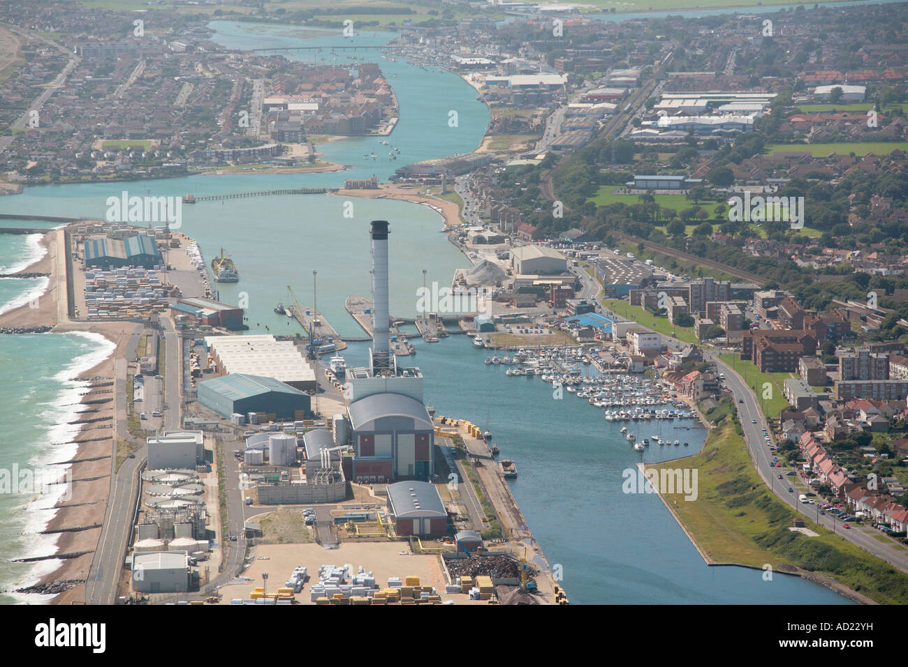 Aerial View of Shoreham Power Station, Port of Shoreham, Sussex, UK ...