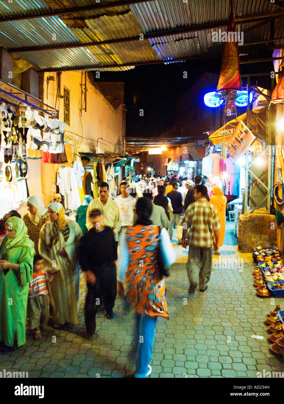 the souks in the medina at night Marrakesh Morocco Stock Photo - Alamy