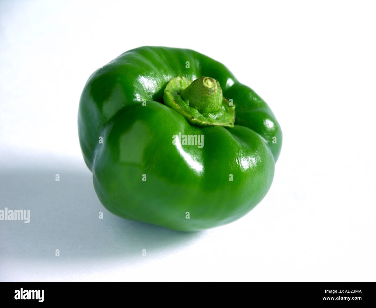 ADC72754 Food One Capsicum Vegetable green on white background Stock ...